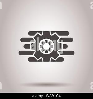 Operation project icon in flat style. Gear process vector illustration ...
