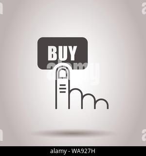 Click here icon in flat style. Pointer clicking vector illustration on ...