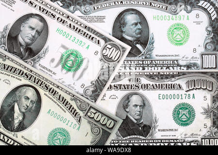 High-denomination banknotes of American Dollar, a background Stock ...
