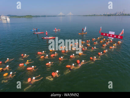 Yangtze river in Xiangyang, Hubei province, central China. 12th July ...