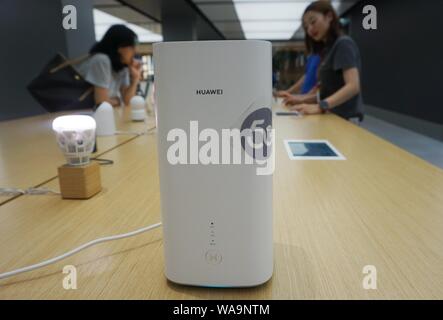 A Huawei 5G CPE Pro, the CPE (Customer Premise Equipment), is displayed ...