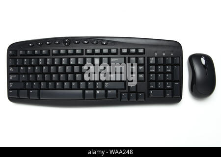 A high-angle shot of a PC and peripheral device with cooling in neon ...