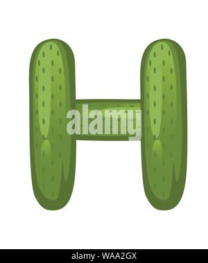 Cucumber Lettering symbol. Vegetable Typography vector illustration ...