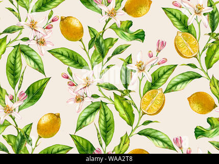 Botanical foliage seamless hand drawn linen style pattern. Organic leaf ...