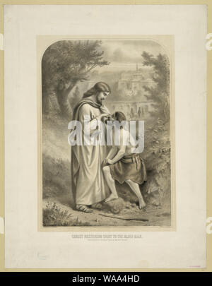 Christ restoring sight to the blind man Stock Photo - Alamy
