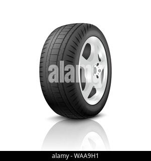 Alloy wheel front view icon engine garage equipment. Chrome car vector ...