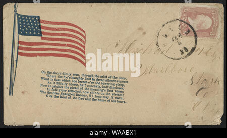 Envelope from the American Civil War period featuring American flags ...