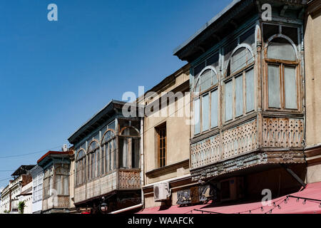 Georgia, Tbilisi, balcony, typical traditional arcitecture Stock Photo ...