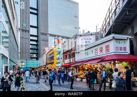 Japan, Honshu, Tokyo, Yurakucho, Japanese Language Map showing the ...