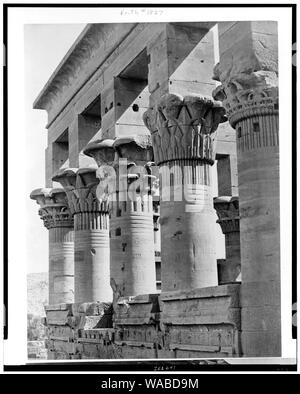 Philae - columns of Pharaoh's bed Stock Photo - Alamy