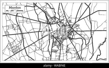 Mardan Pakistan City Map in Retro Style in Golden Color. Outline Map ...