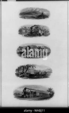 Composite of five railroad trains Stock Photo - Alamy