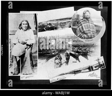 Composite of photographs- full-length portrait of Chief Seattle, half ...