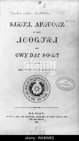 Constitution and laws of the Cherokee nation Stock Photo - Alamy