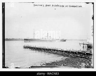 Doctor's boat alongside at quarantine Stock Photo - Alamy
