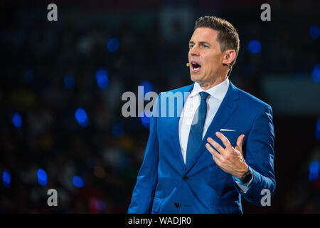Nu Skin Enterprises president Ryan Napierski delivers a speech during ...