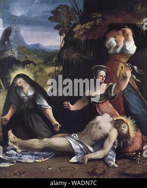 'Lamentation over the Body of Christ' by Dosso Dossi depicts the ...