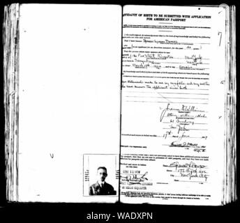 Dr Spencer Lyman Dawes passport application from 1924, page 2 Stock ...
