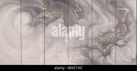 'Dragon in Clouds' by Maruyama Okyo depicts a mythical dragon soaring ...