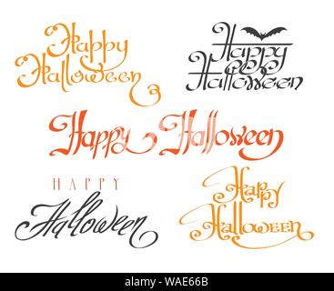 October, vector script with decorative white and red oak leaves ...