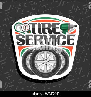 Tyre shop service and repair logo design template. Vector and ...
