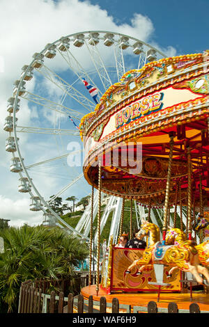 fairground carousel amusement arcade merry-go-round ride rotating ...