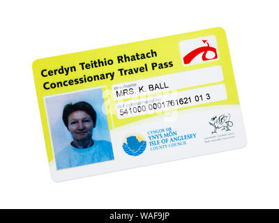 Bus pass senior citizen concessionary travel card UK Stock Photo - Alamy