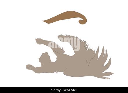 vector illustration of cats that are fighting, silhouette drawing ...