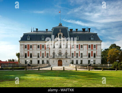 Pless Castle, a classical-style palace in the city of Pszczyna in south ...