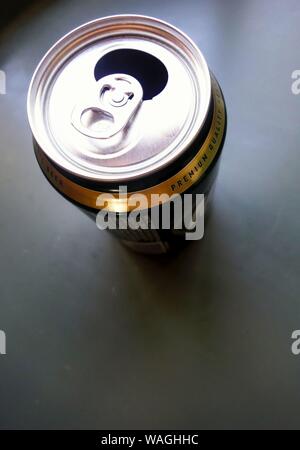 Can of Greek Mythos lager beer isolated on a white background Stock ...