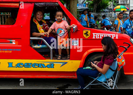 Local People Waiting For A Bus To Depart, Kalibo, Panay Island, Aklan ...