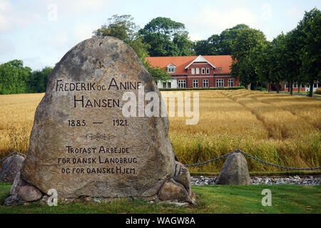 ASKOV, DENMARK - CIRCA JULY 2019 Monument of Frederik and Anine Hansen ...