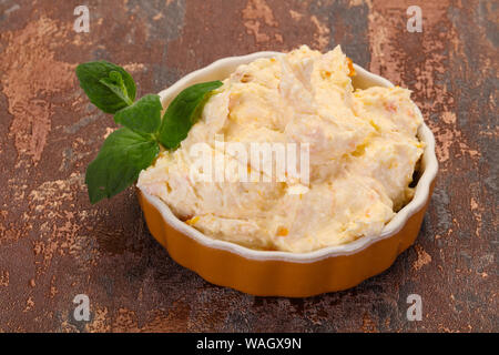 Curd with dry apricot served mint leaves Stock Photo - Alamy