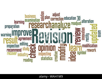 Revision word cloud concept on white background Stock Photo - Alamy