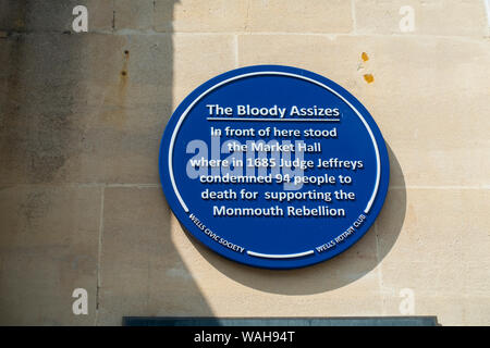 Blue Plaque commemorating The Bloody Assizes of Judge Jeffreys, Wells ...