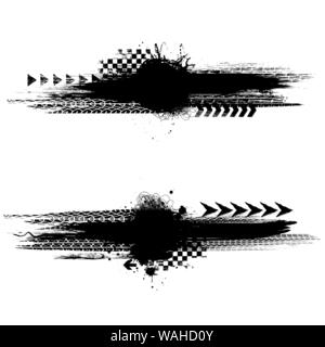 Set of grunge horizontal frames. Vector illustration Stock Vector Image ...