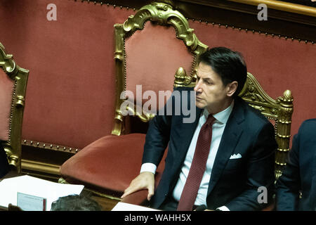 Prime Minister Giuseppe Conte seen at the Senate Assembly before ...