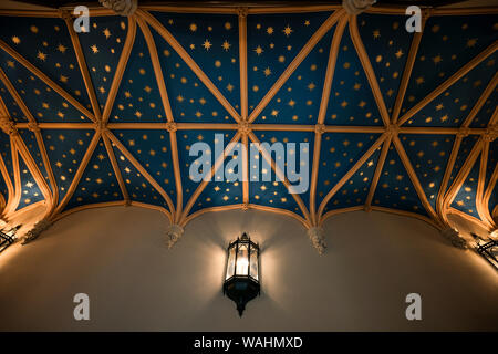 Interior of Lews Castle, a mock Tudor building built in 19th century as ...