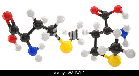 L-Methionine amino acid molecule 3D render chemical structure Stock ...