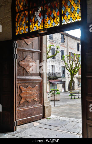 France, Cajarc. Church square Stock Photo - Alamy