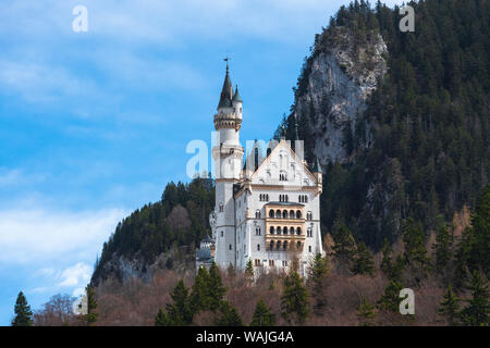 Side view of King Ludwig's Romanesque castle Stock Photo - Alamy