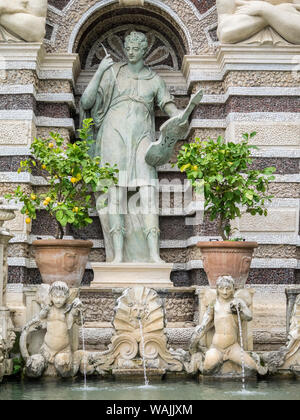 Statue of Orpheus. The Organ fountain, 1566, housing organ pipies ...