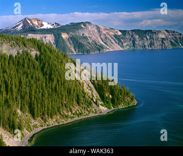 Pollen on Surface of Crater Lake in summer Stock Photo - Alamy