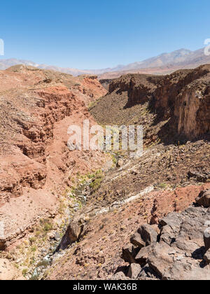 Rio Calchaqui canyon at Puente del Diablo. The Altiplano in Argentina ...