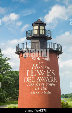 USA, Delaware, Lewes, Welcome to Lewes, sign Stock Photo - Alamy