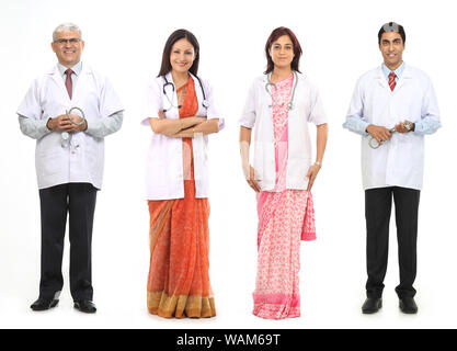 group of different doctors standing together. isolated on white Stock ...
