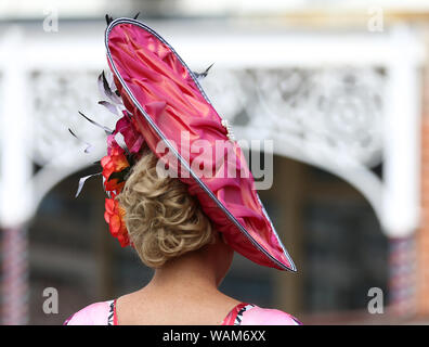 A view of a racegoers hat during day one of Royal Ascot at Ascot ...