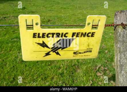 Warning Hazard Sign for Electric Livestock Fencing Warning Of Risk of ...