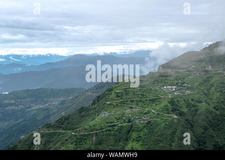 Beautiful aerial view of the Gangtok city, capital of Sikkim state ...