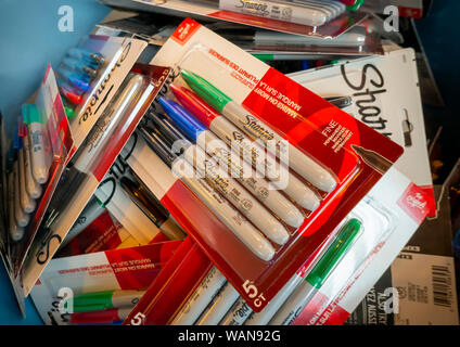 Packages of Newell BrandsÕ Sharpies are seen in the back to school ...